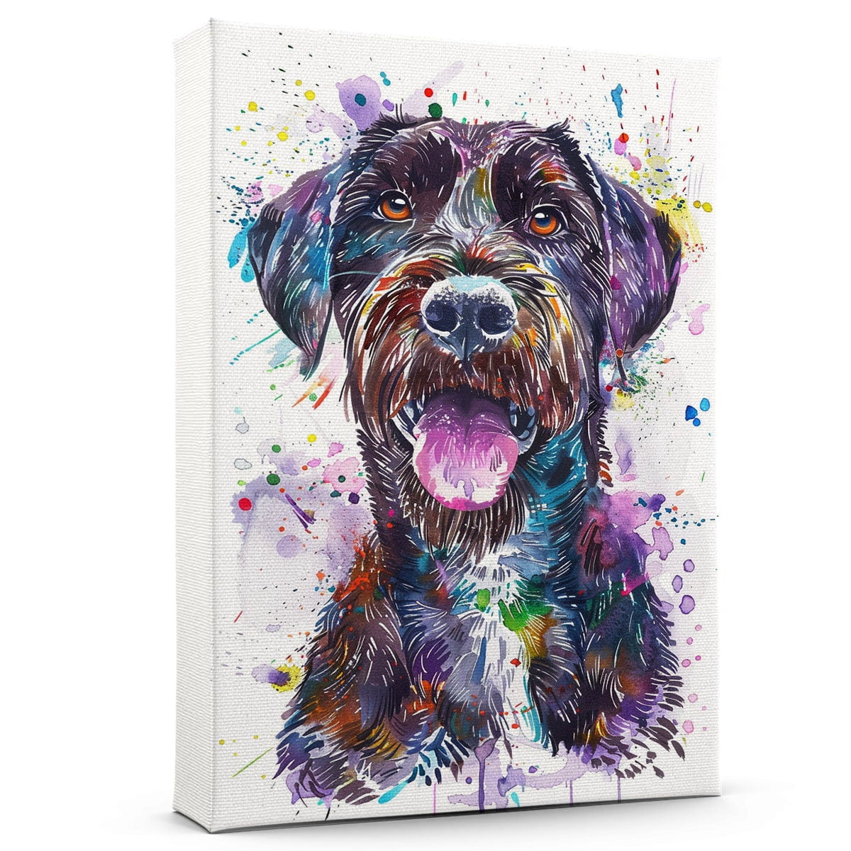 German Wirehaired Pointer Dog Wall Art Animal Oil Painting On Canvas ...