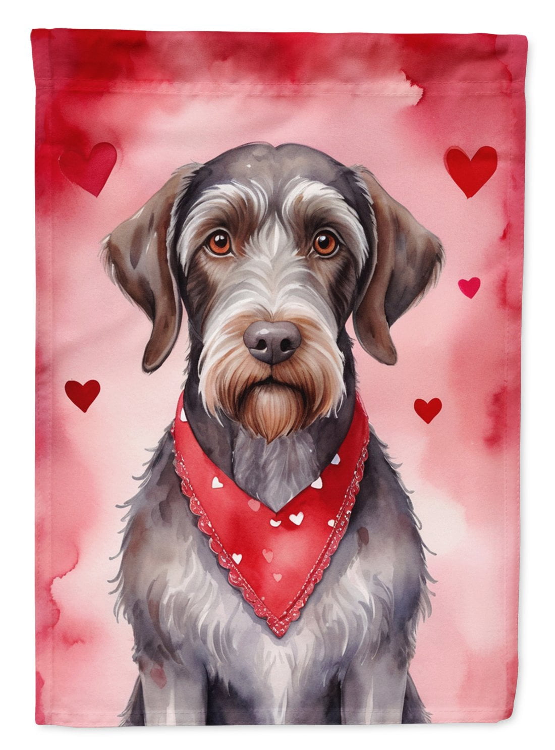 German Wirehaired Pointer My Valentine House Flag 28 in x 40 in ...