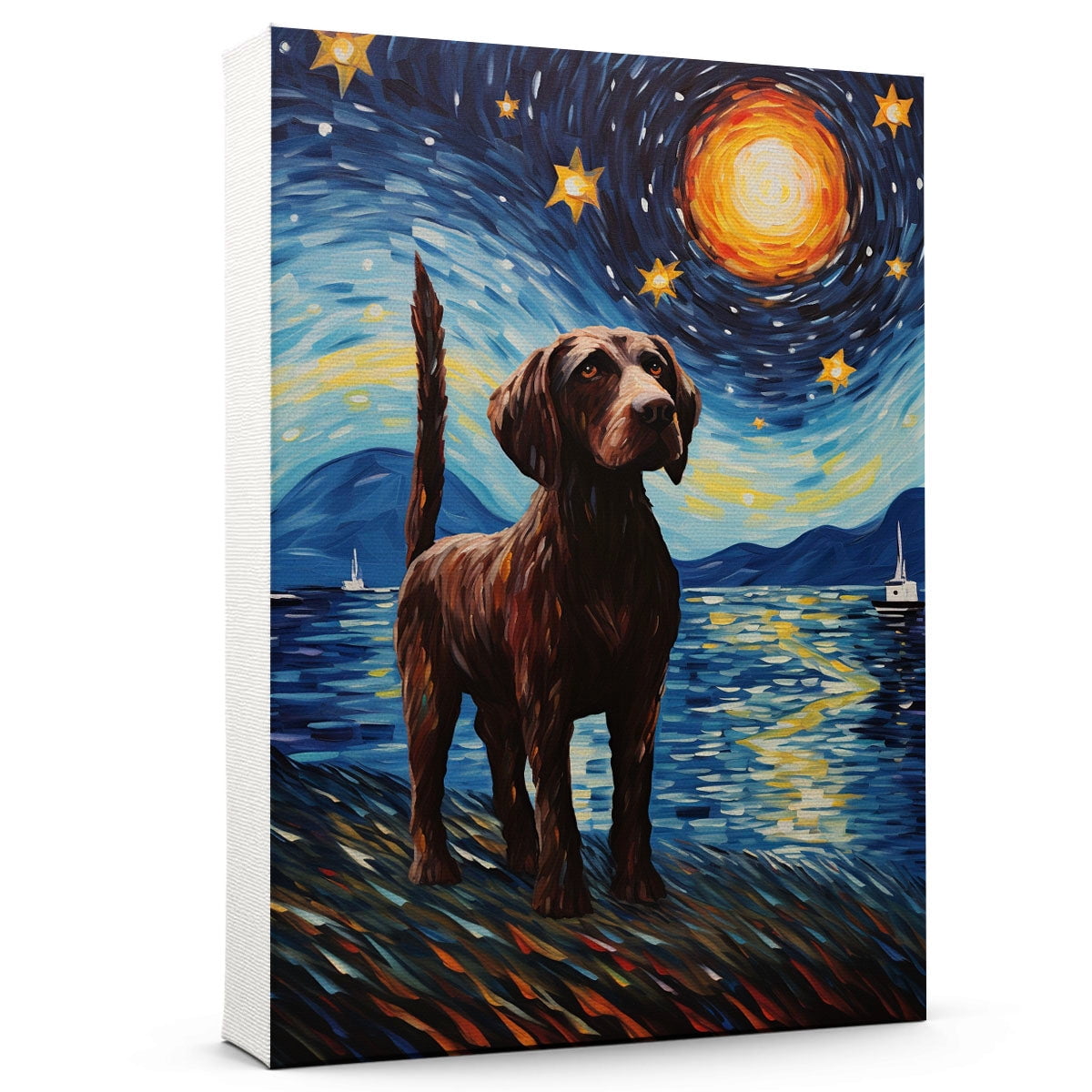 German Wirehaired Pointer Paintings Canvas for Wall Decorations ...
