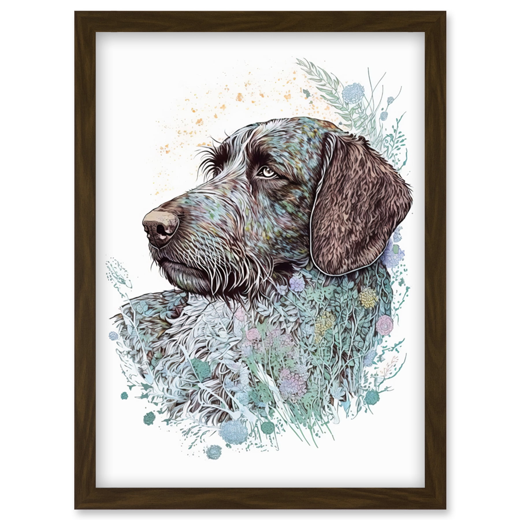German Wirehead Pointer Dog Nature Spirit Animal Modern Multicoloured ...