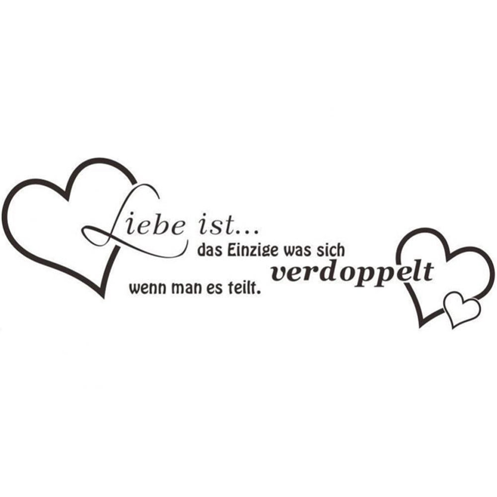 German Words Sticker Living Room Bedroom Backdrop Wall Decorative Decal ...