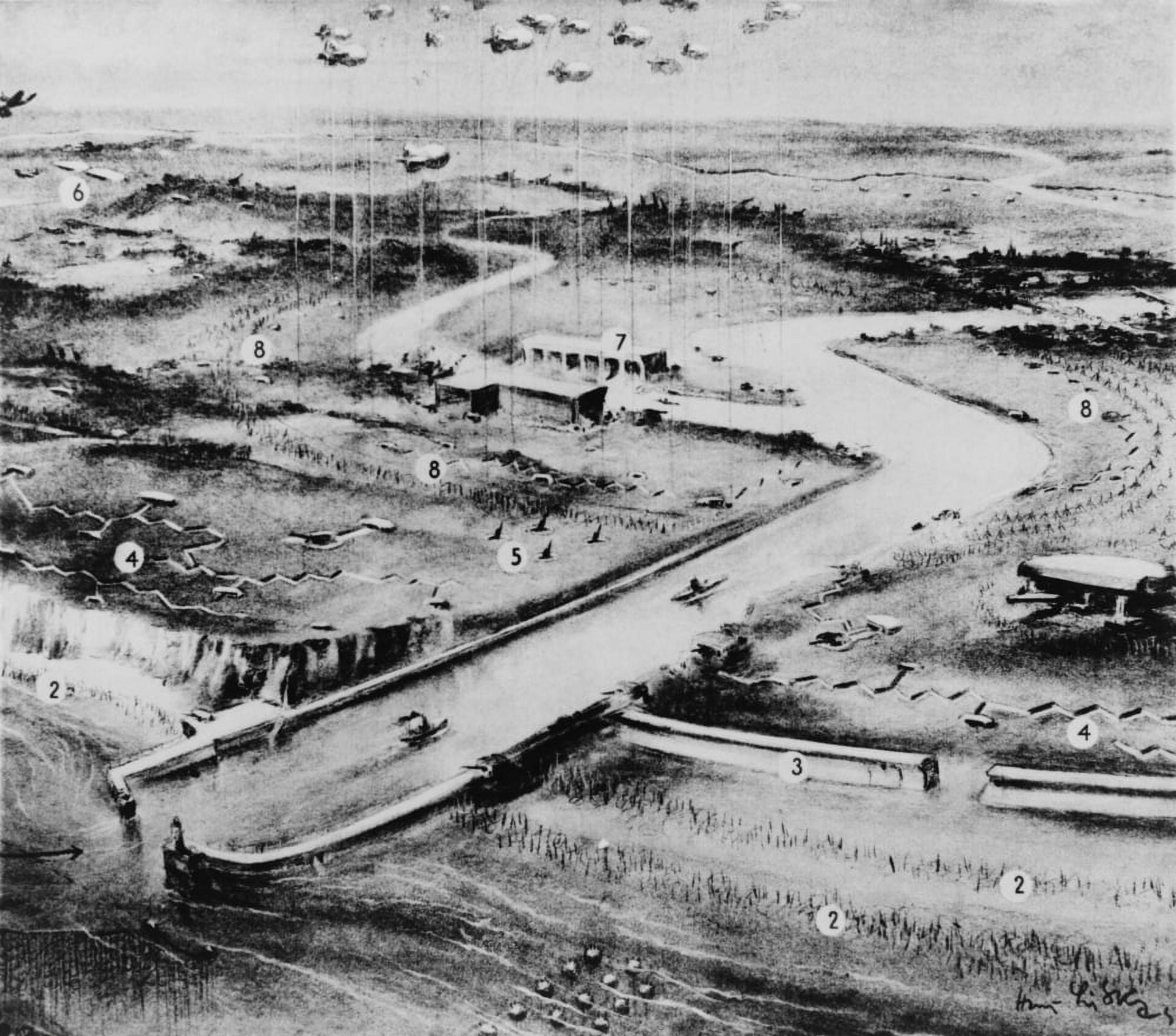 German World War 2 Drawing For Defenses Against An Amphibious Allied ...