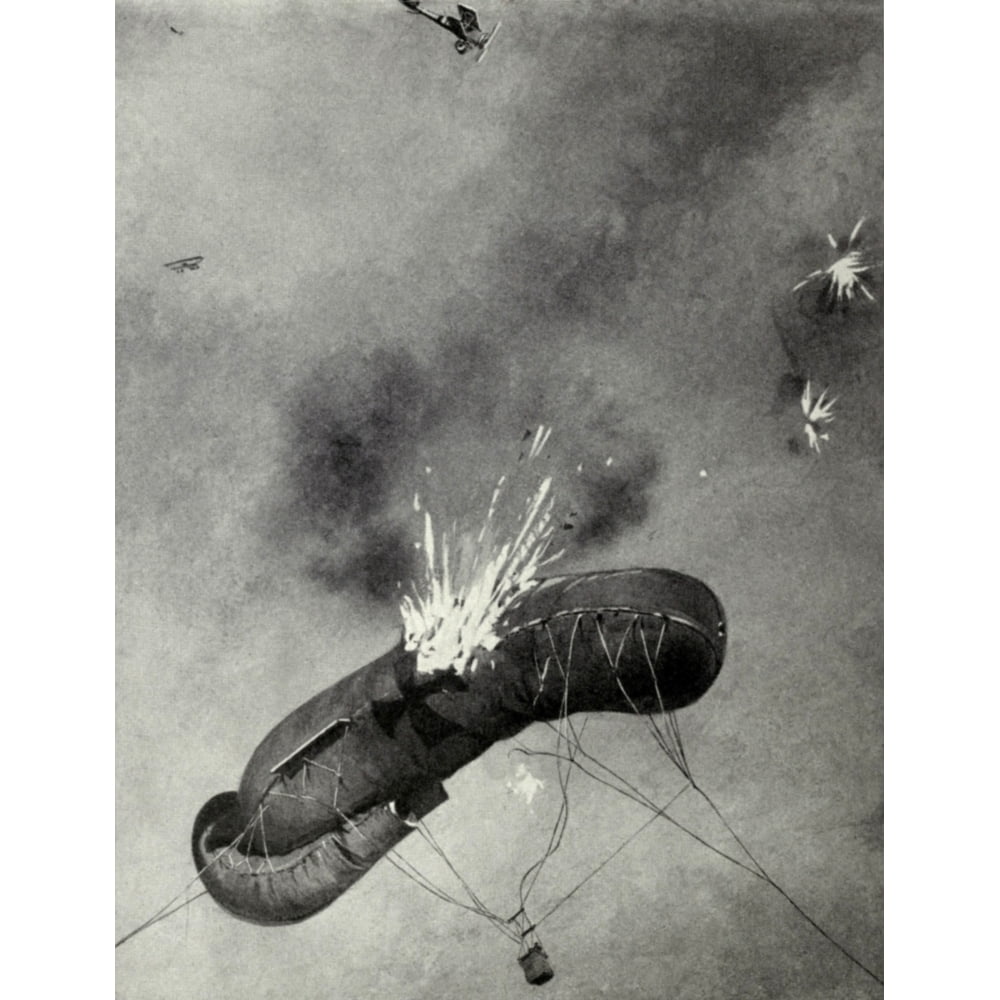 German Ww1 Observation Balloons Attacked By British Planes. June 1916 ...
