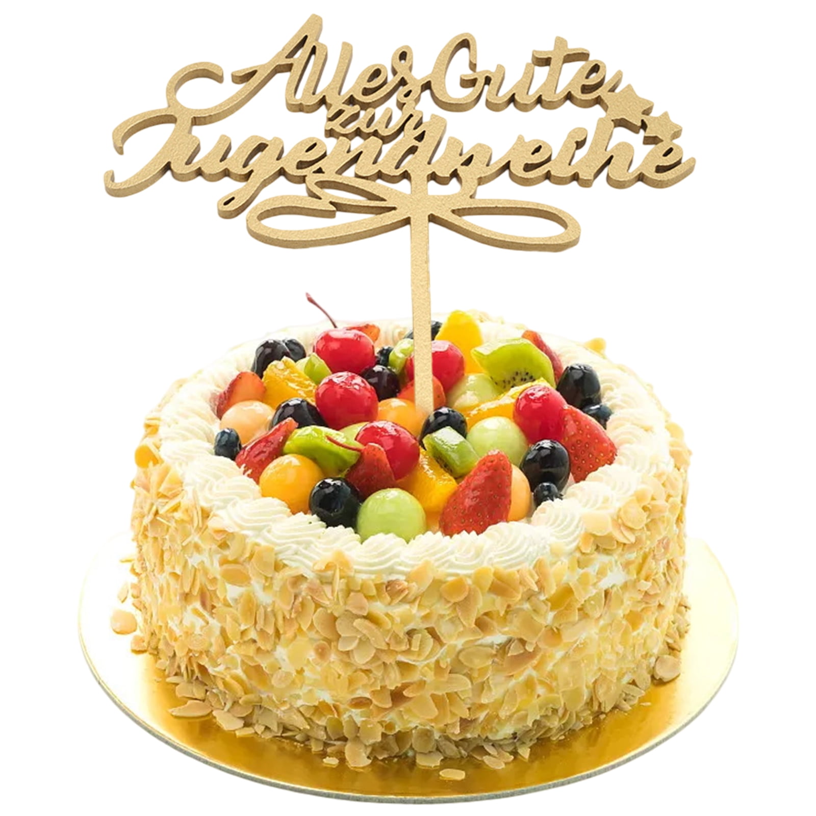 German Youth Dedication Themed Wooden Cake Insert - Gold - Walmart.com