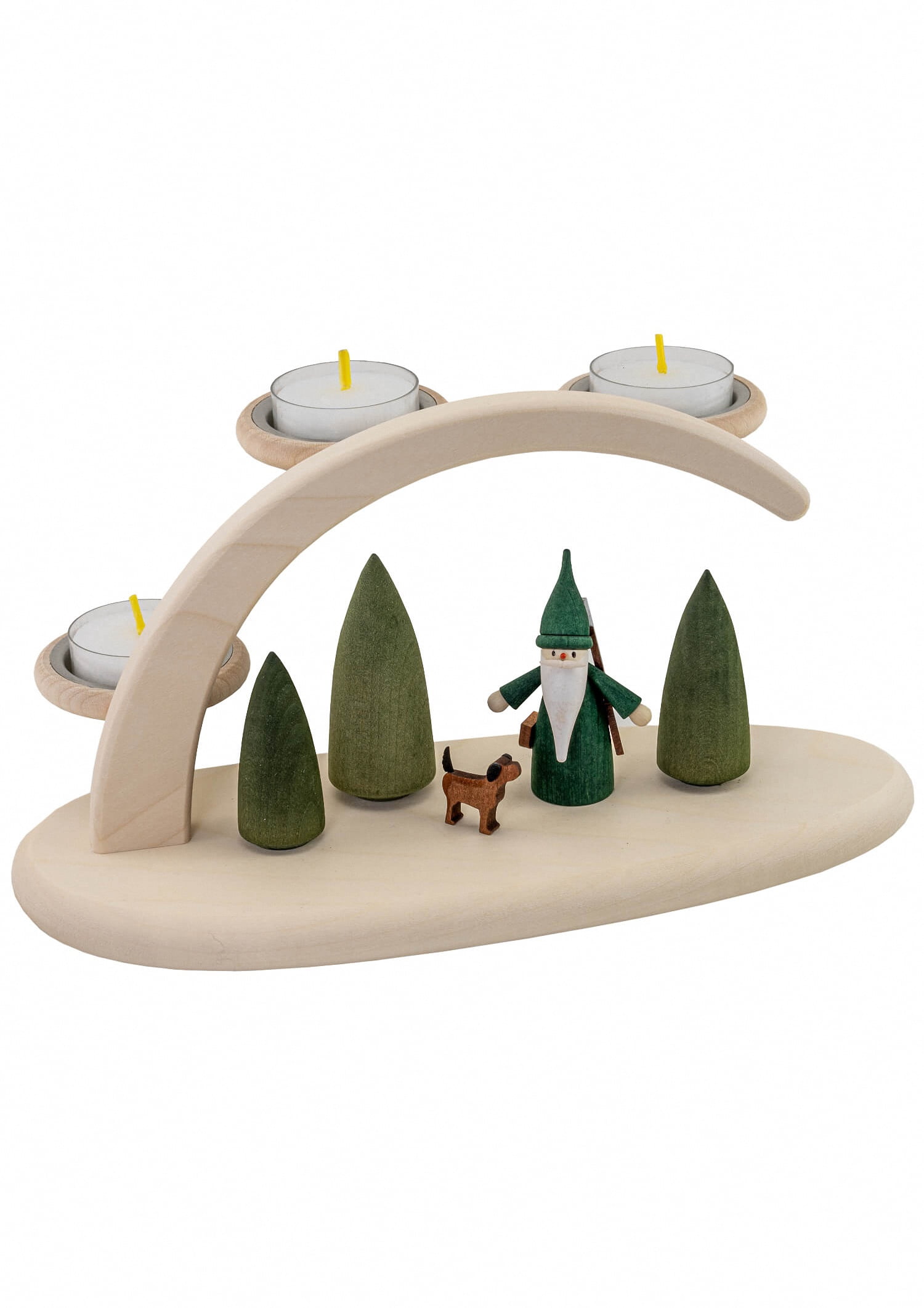 German candle arch, length 24 cm / 10 inch, natural, electrically ...