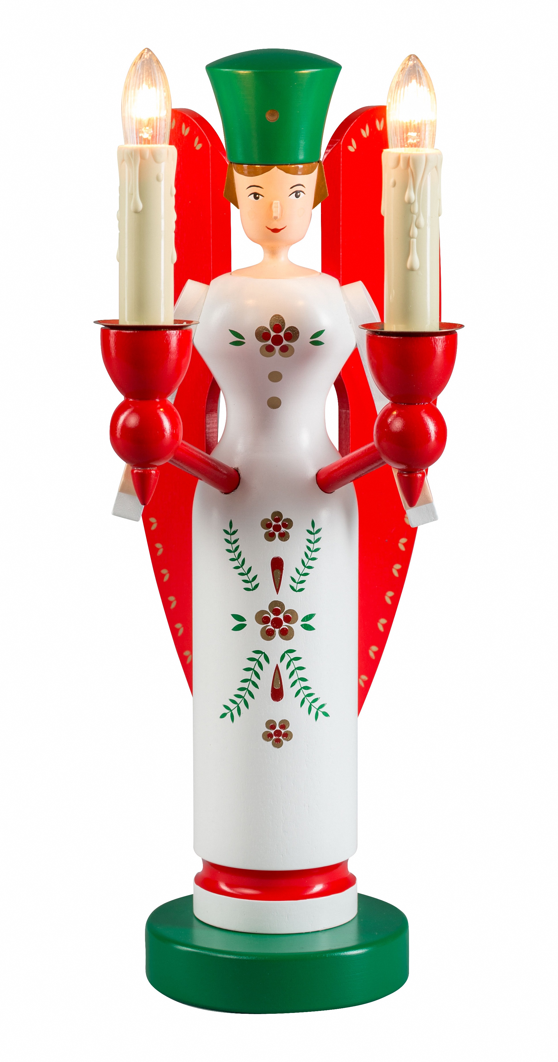 German candlestick angel, height 26 cm / 10 inch, electrically ...