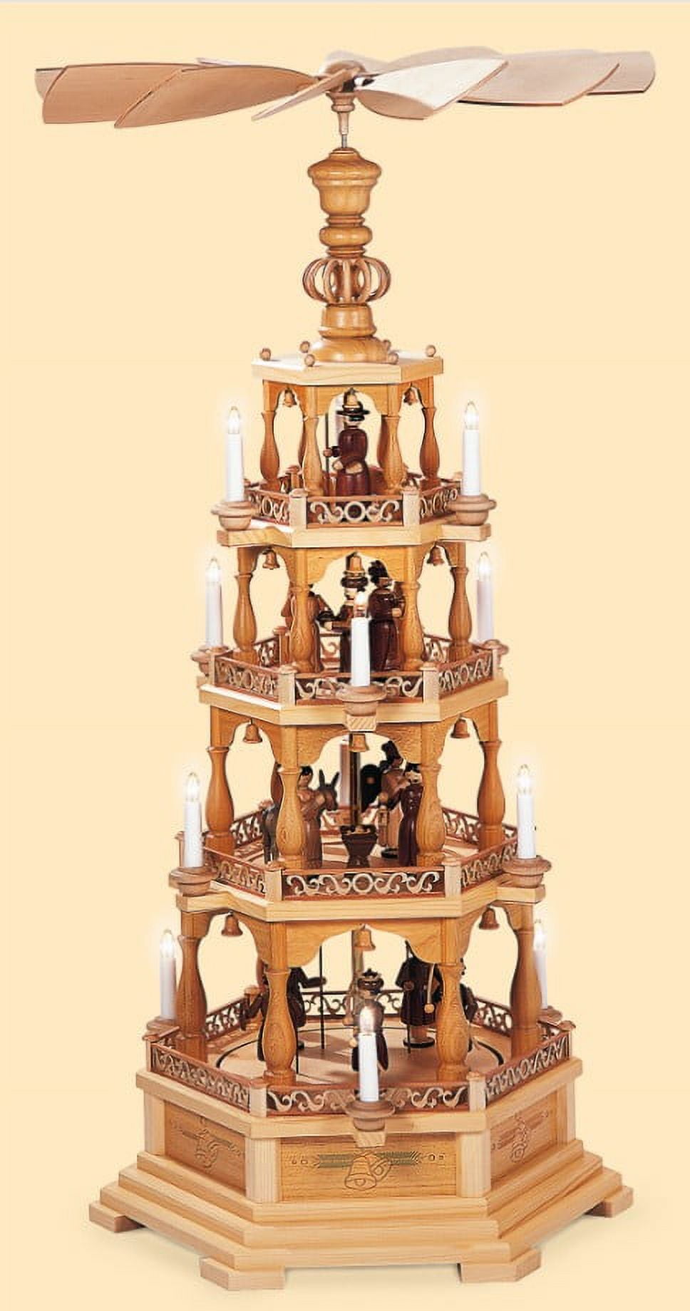 German christmas pyramid Christmas story, 4-tier, height 120 cm / 47 ...
