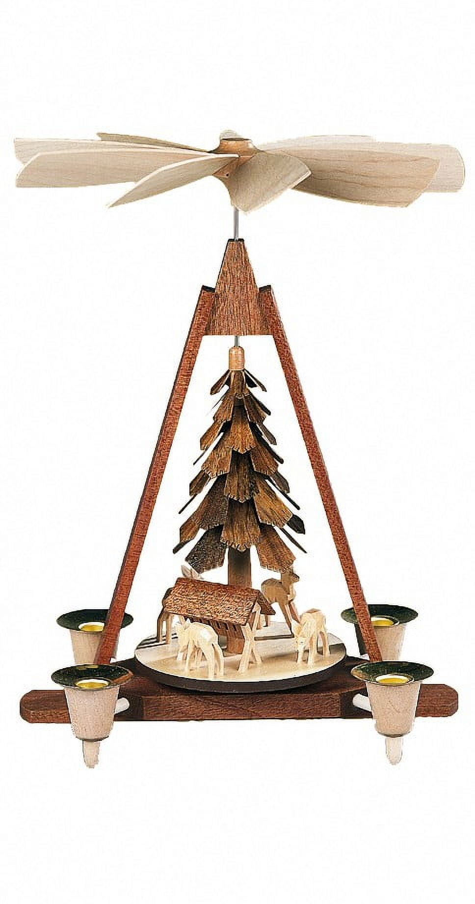 German christmas pyramid Deer, hand-carved, height 30 cm / 12 inch ...