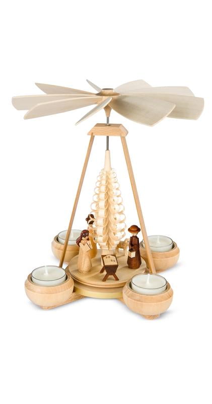 German christmas pyramid Nativity scene, 1-tier, height 24 cm / 9 inch ...