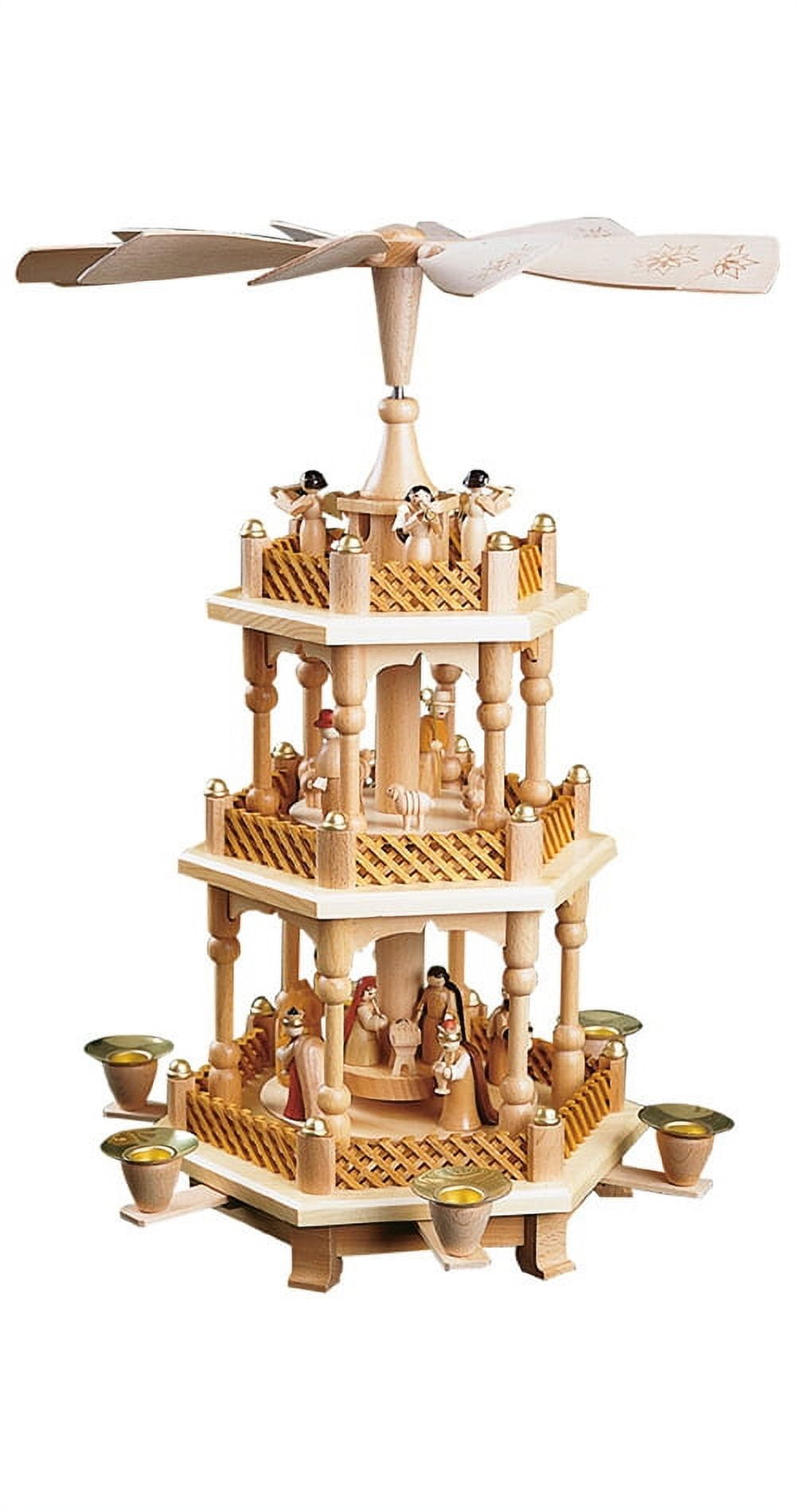 German christmas pyramid Nativity scene, 2-tier, height 40 cm / 16 inch ...