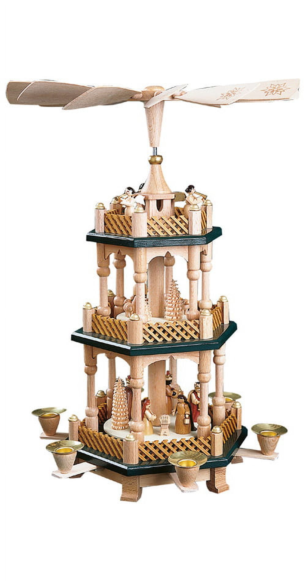 German christmas pyramid Nativity scene, 2-tier, height 40 cm / 16 inch ...