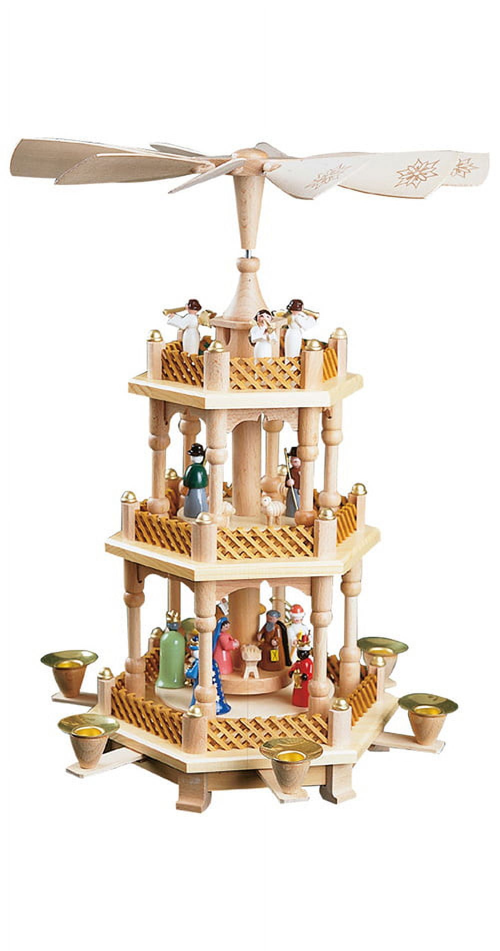 German christmas pyramid Nativity scene, 2-tier, height 40 cm / 16 inch ...