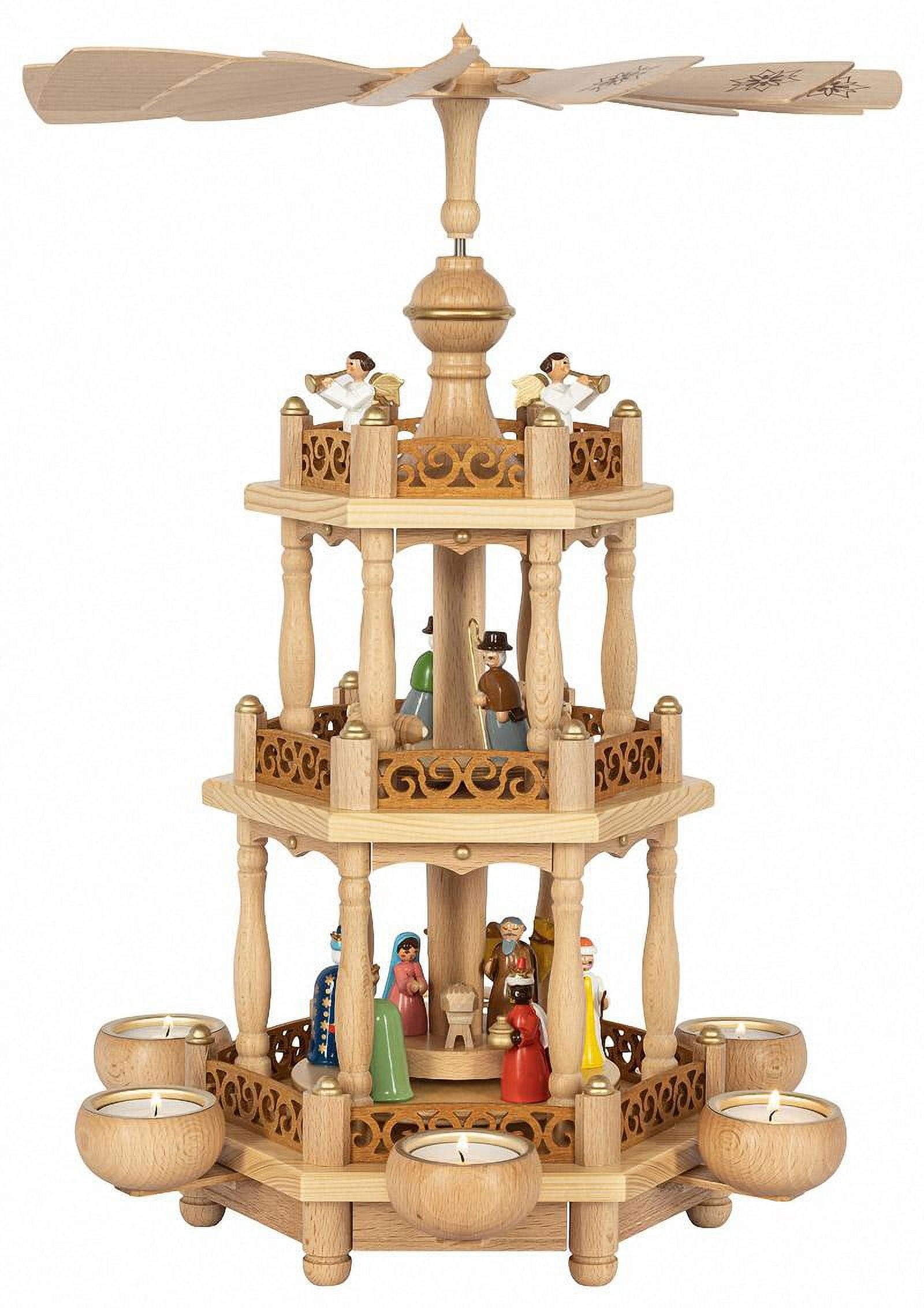 German christmas pyramid Nativity scene, 2-tier, height 46 cm / 18 inch ...