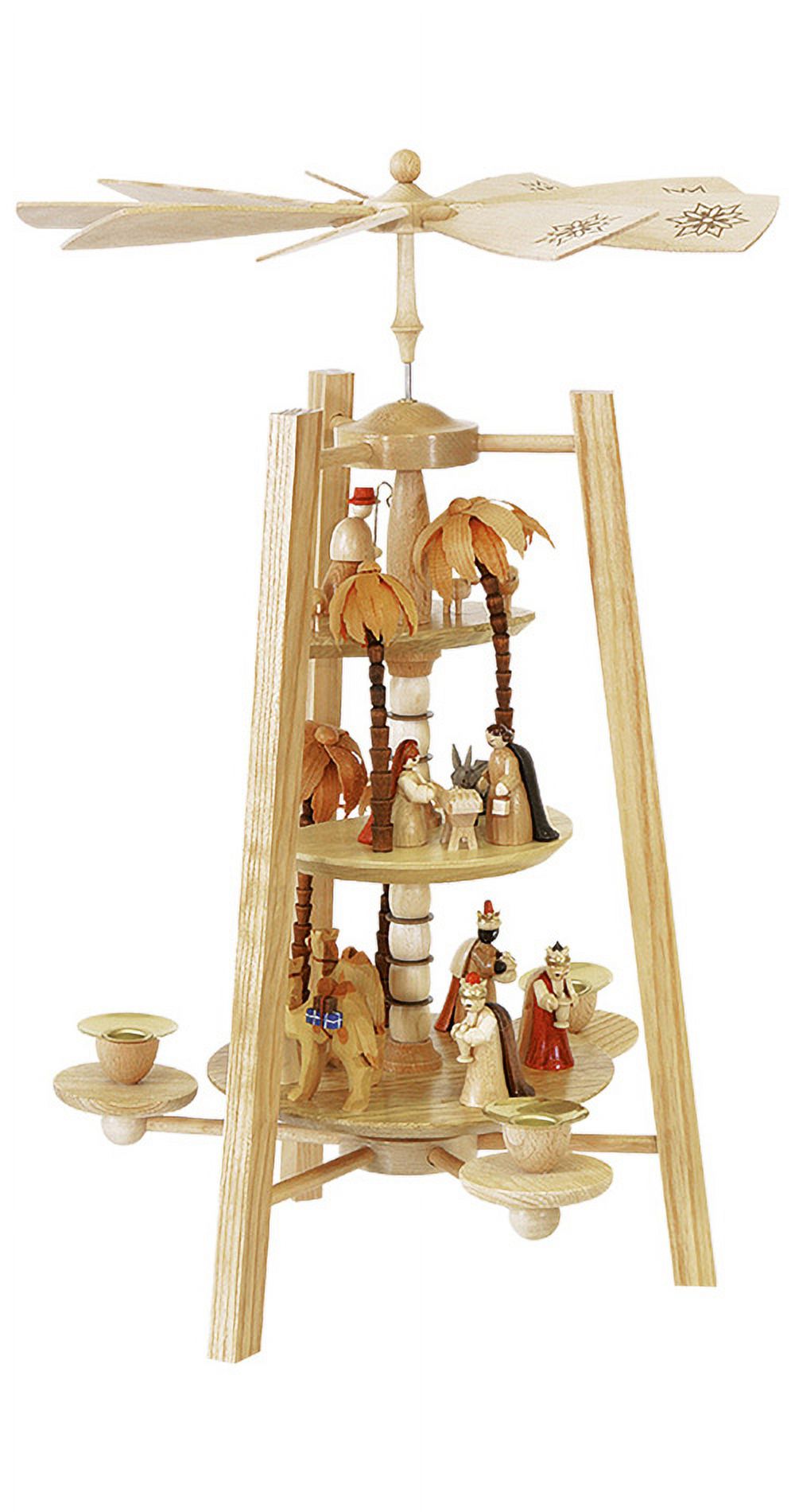 German christmas pyramid Nativity scene, 3-tier, height 42 cm / 17 inch ...
