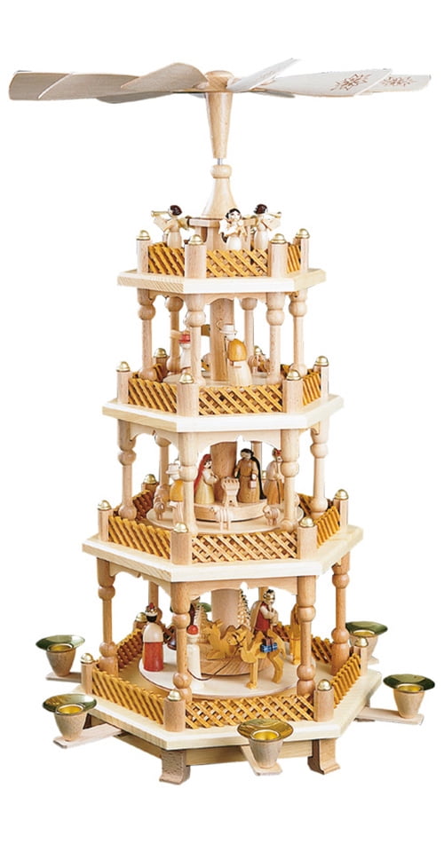 German christmas pyramid Nativity scene, 3-tier, height 54 cm / 21 inch ...