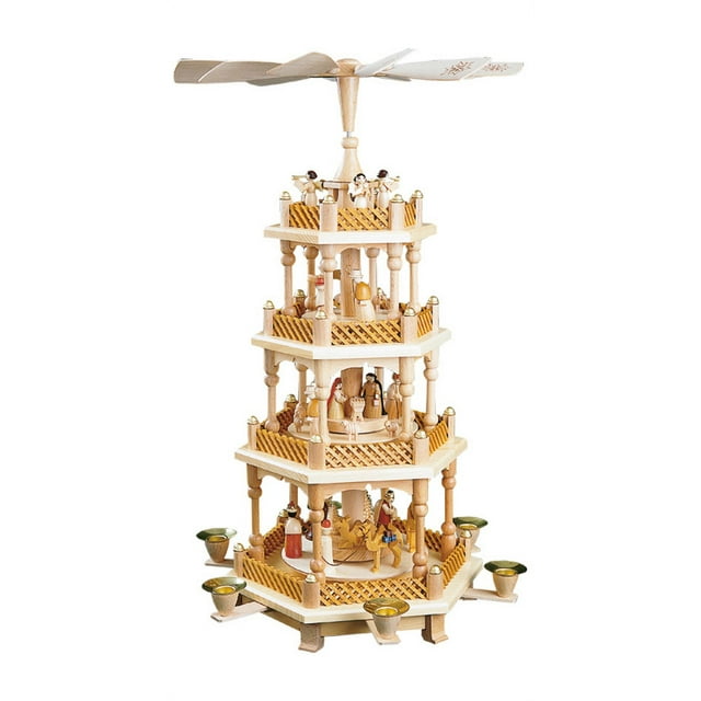 German christmas pyramid Nativity scene, 3-tier, height 54 cm / 21 inch ...