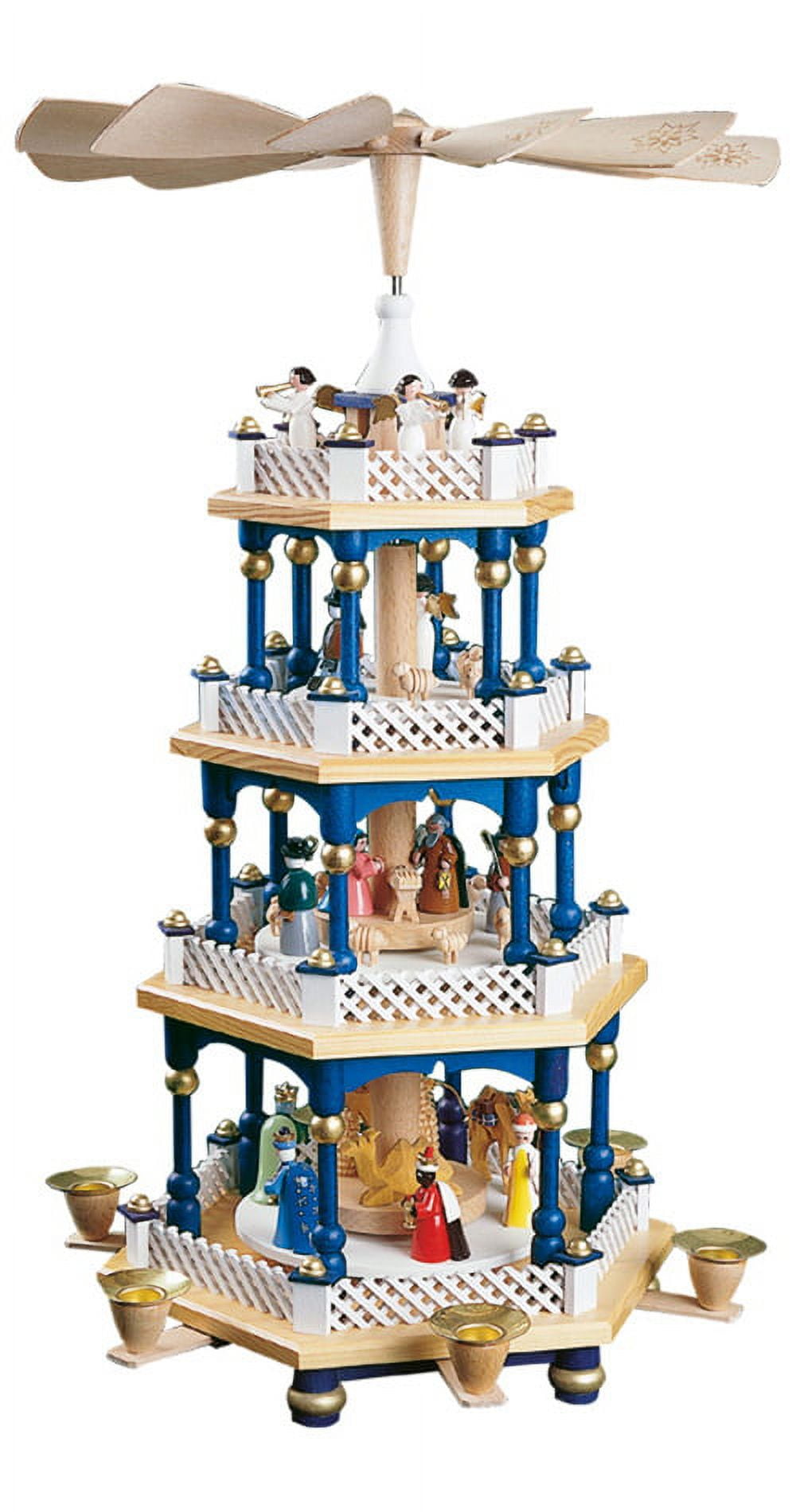 German christmas pyramid Nativity scene, 3-tier, height 54 cm / 21 inch ...