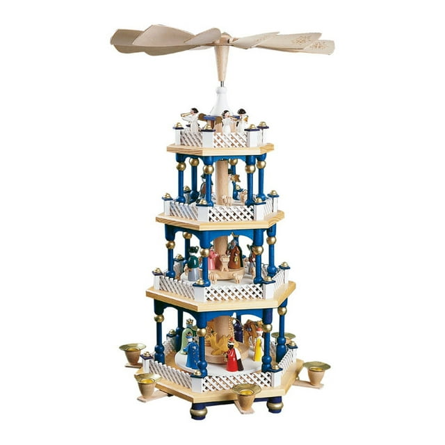 German christmas pyramid Nativity scene, 3-tier, height 54 cm / 21 inch ...