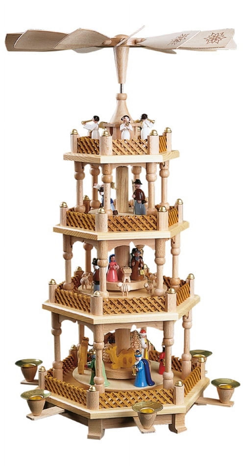 Richard Glaesser Seiffen 3-Tier Christmas Pyramid Nativity Scene, 54 cm ...