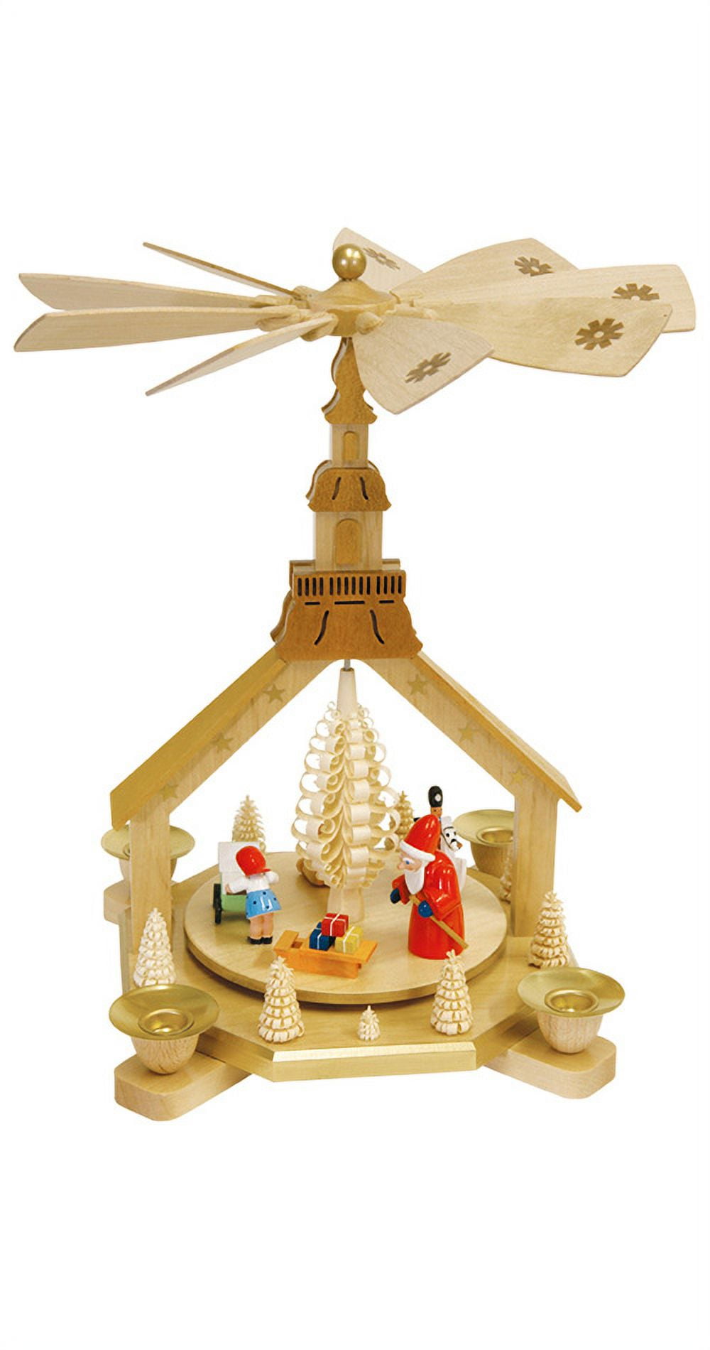 German christmas pyramid Santa giving out X-mas presents, height 27 cm ...