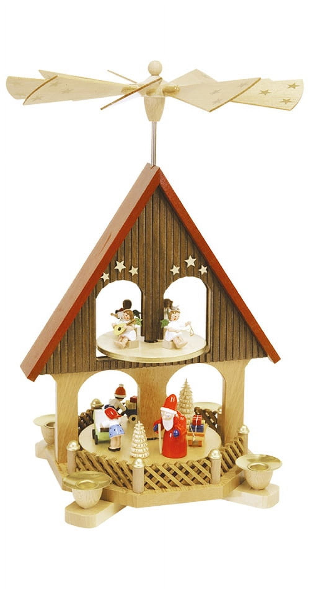 German christmas pyramid Santa giving out X-mas presents, height 36 cm ...