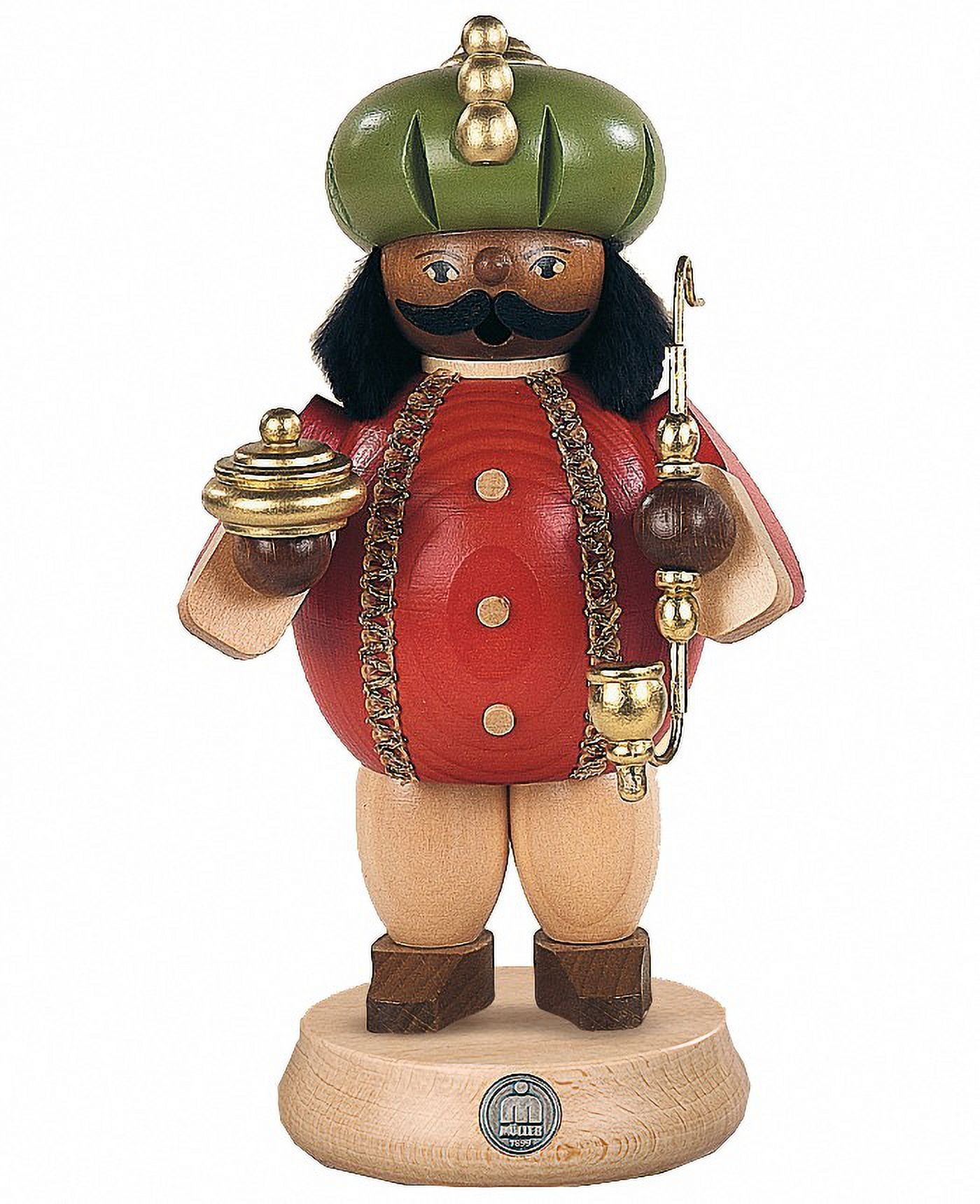 German incense smoker Balthasar, Three Wise Man, height 18 cm / 7 inch, original Erzgebirge by ...