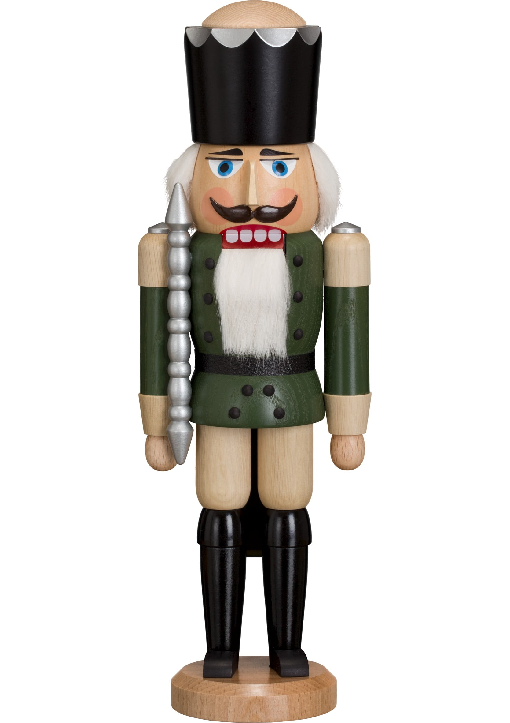 German nutcracker King ash-tree green, height 39 cm / 15 inch, original ...