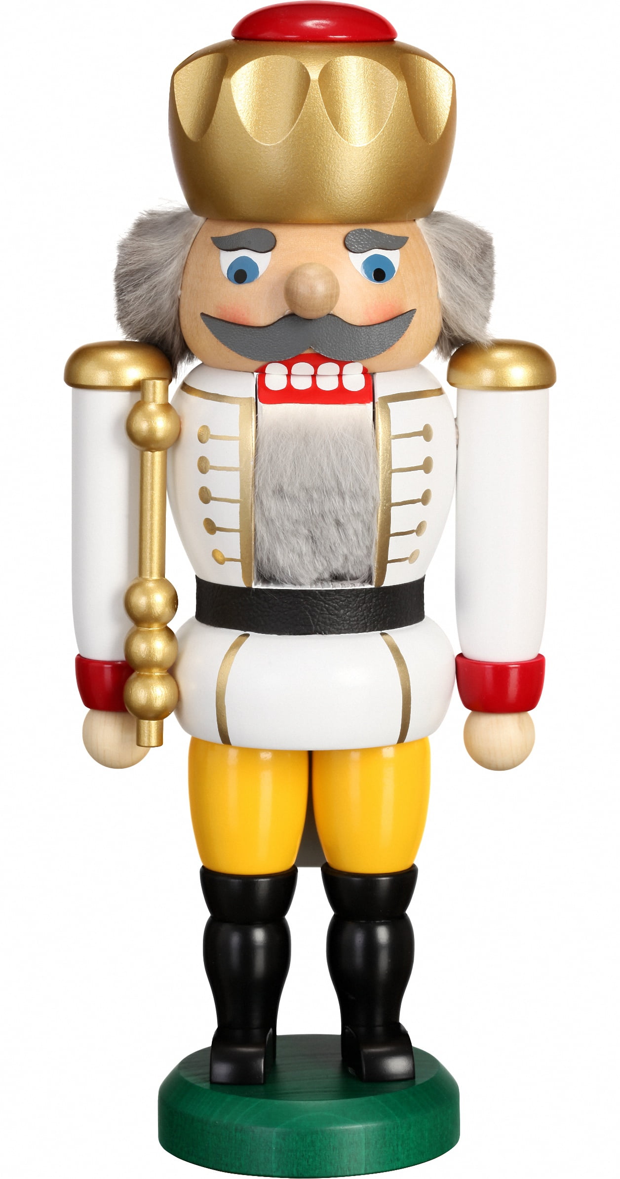German nutcracker King white, height 25 cm / 10 inch, original ...