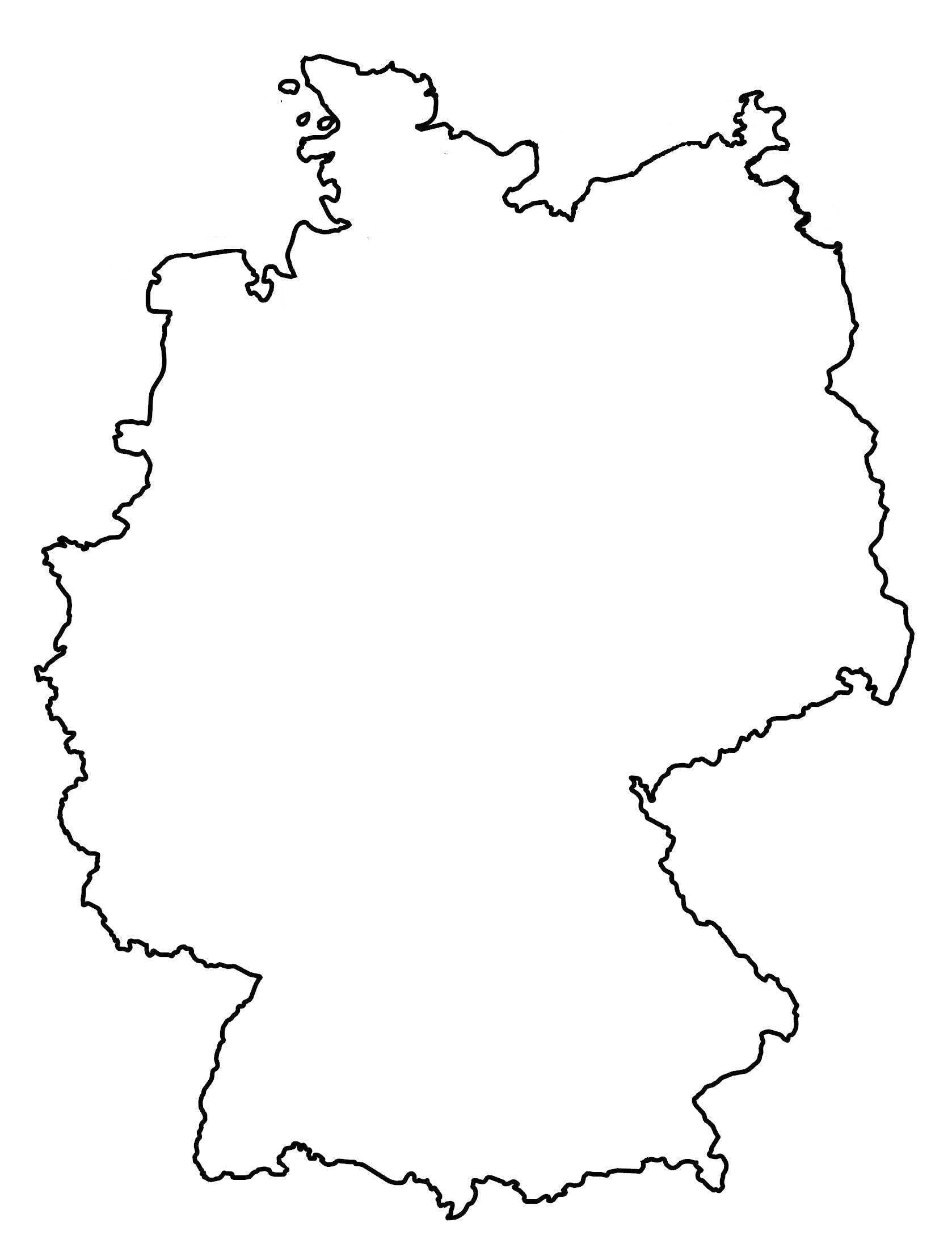 Germany Blank Outline Map GLOSSY POSTER PICTURE PHOTO PRINT BANNER ...