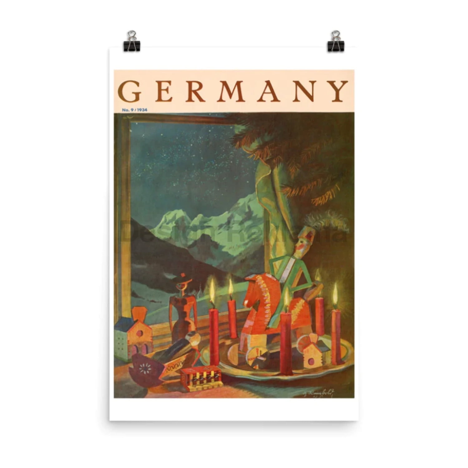 Germany, Christmas, 1934. Unframed Vintage Travel Poster - Walmart.com