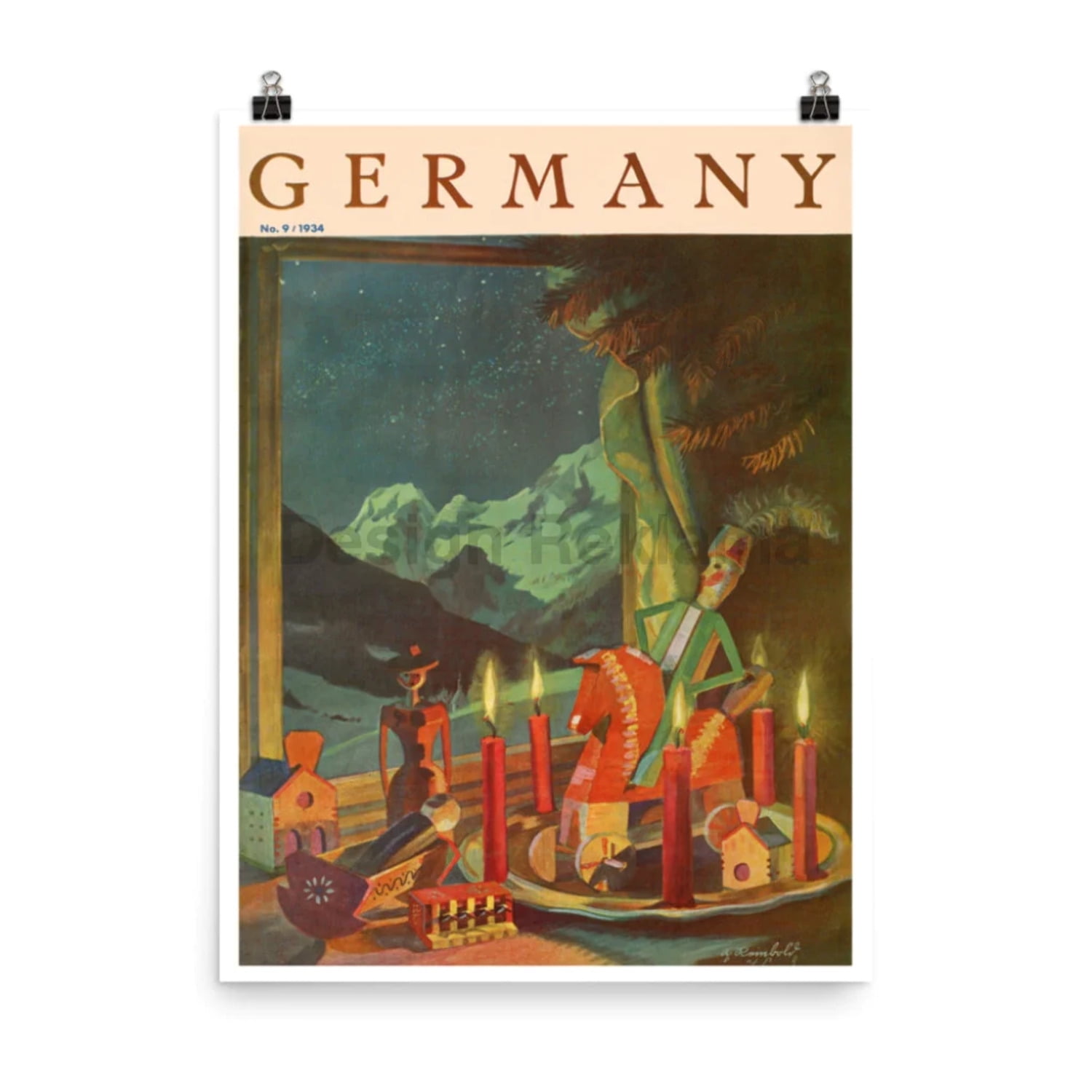 Germany, Christmas, 1934. Unframed Vintage Travel Poster - Walmart.com