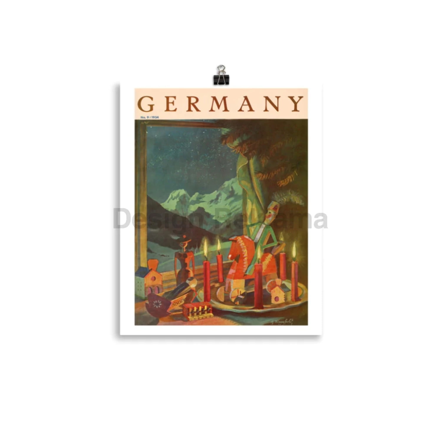 Germany, Christmas, 1934. Unframed Vintage Travel Poster - Walmart.com