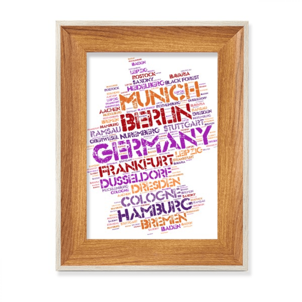 Germany City Name Map Style Desktop Wooden Photo Frame Display Picture ...