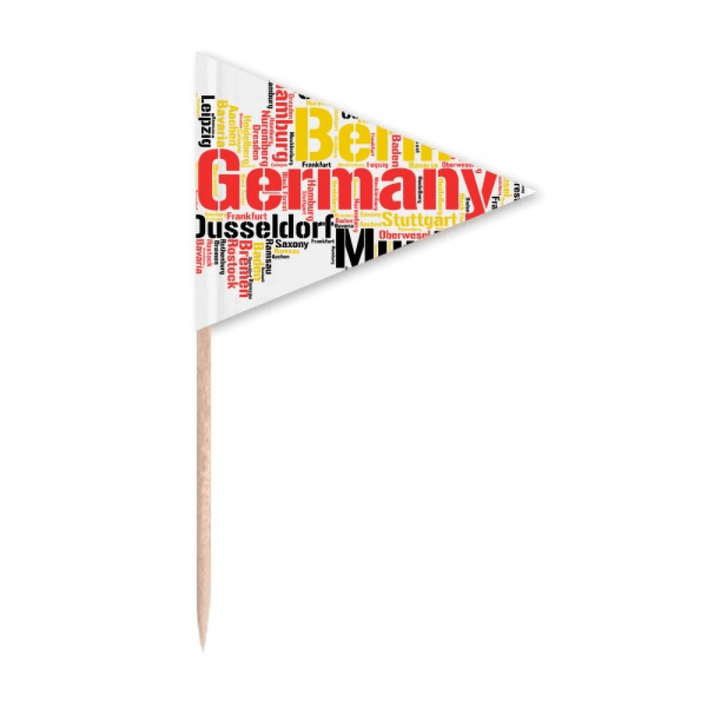 Germany City Name Map Style Illustration Toothpick Triangle Cupcake ...
