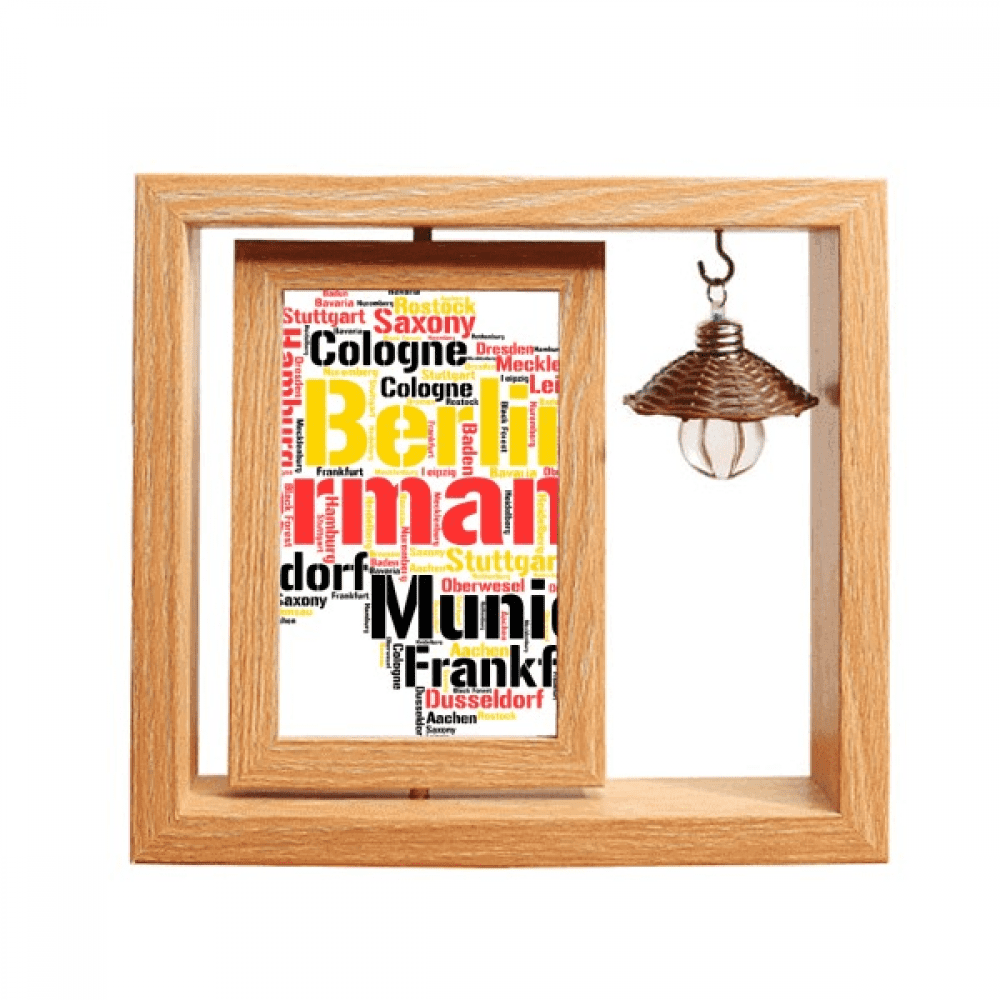 Germany City Name Map Style Illustration Wooden Rotating Picture Photo ...
