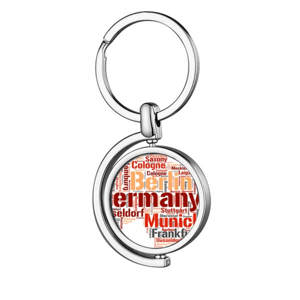 Germany City Name Map Style Pattern Rotating Keychain Metal Keyring ...