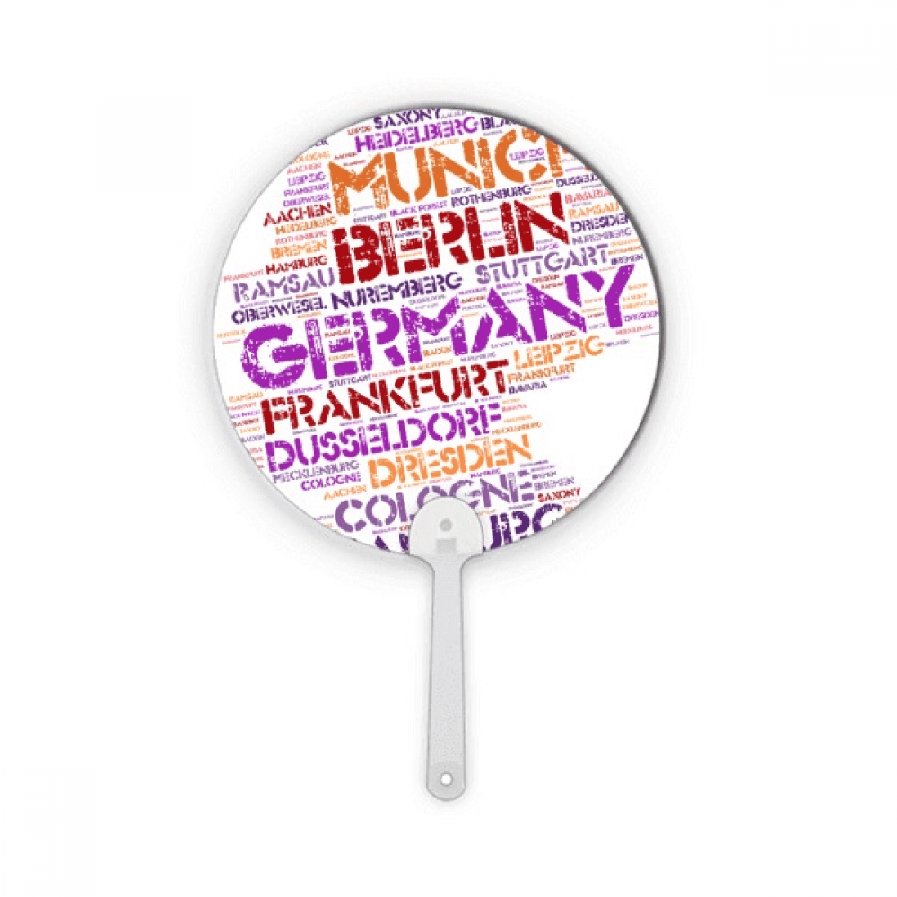 Germany City Name Map Style Plastic Round Handheld Fan Decorations ...