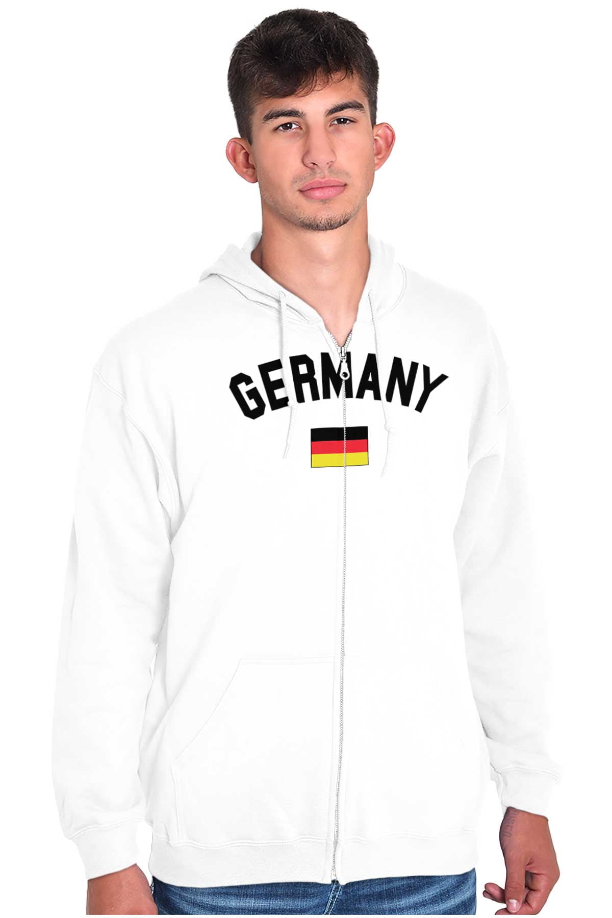 Germany Country Flag Soccer Fan Pride Zip Up Hoodie Men's Women's ...