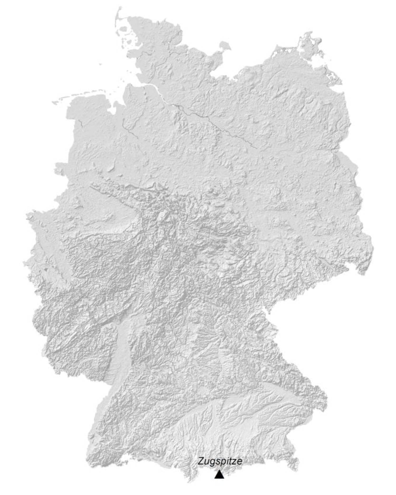 Germany Elevation Map GLOSSY POSTER PICTURE PHOTO PRINT BANNER ...