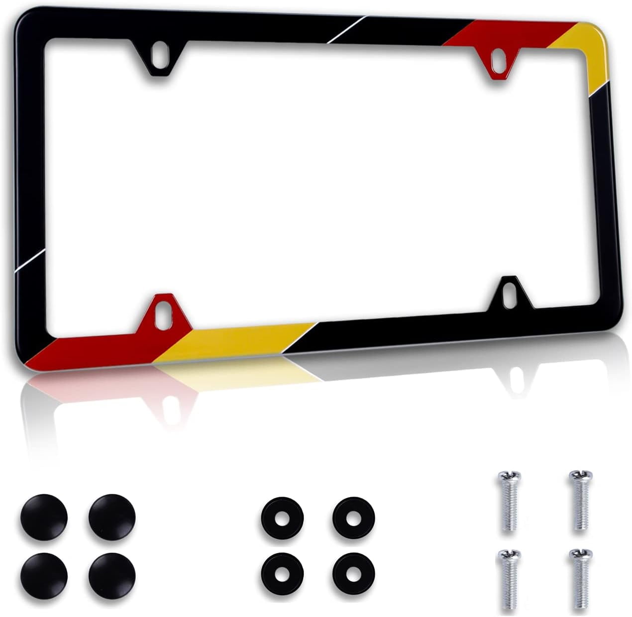 Germany Flag German License Plate Frame 1 Pack Stainless Steel Animals ...