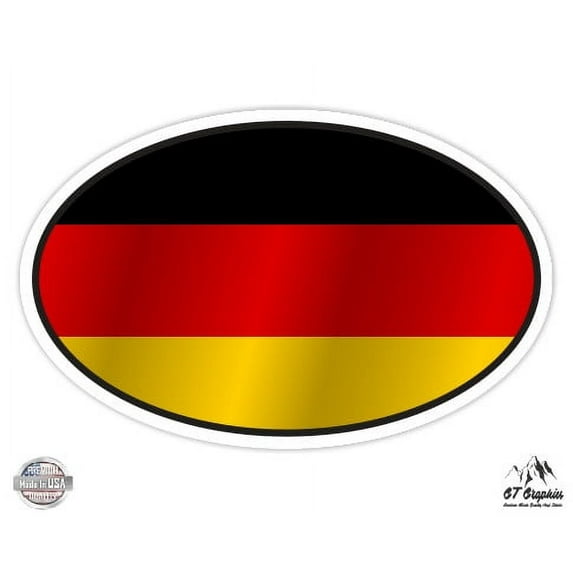 Germany Flag Oval - 5" Vinyl Sticker - For Car Laptop I-Pad ...