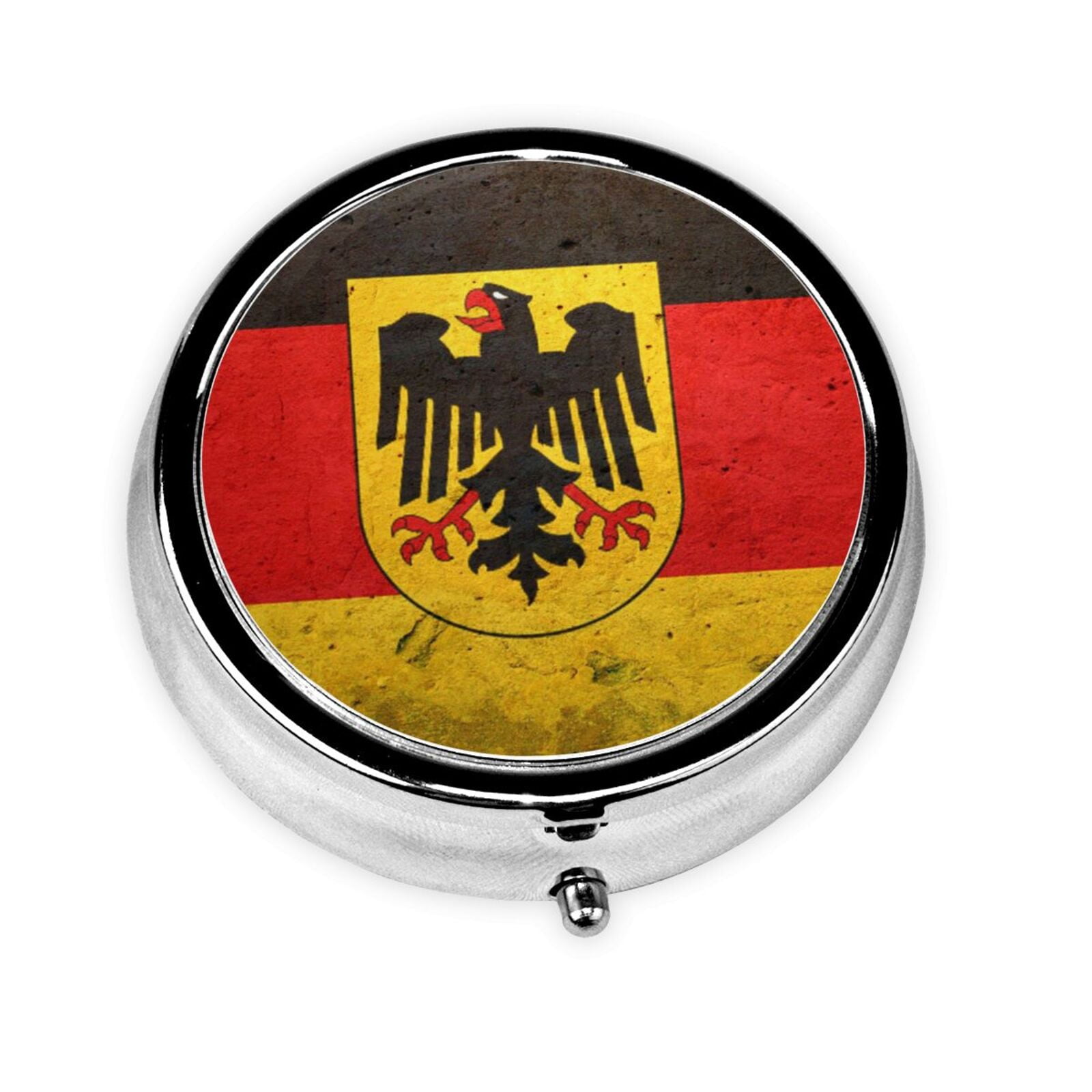 Germany Flag Round Portable Pill Box Organizer Vitamin Containers ...