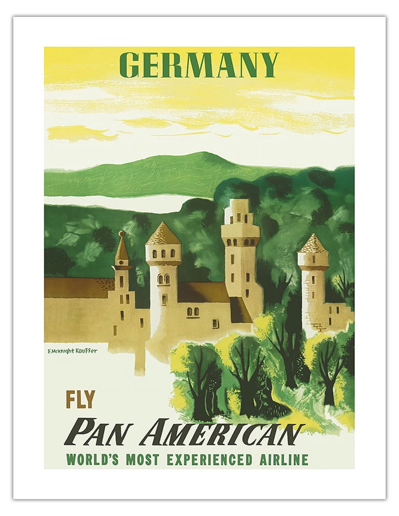 Germany - Fly - Bavaria Neuschwanstein Castle - Vintage Airline Travel ...