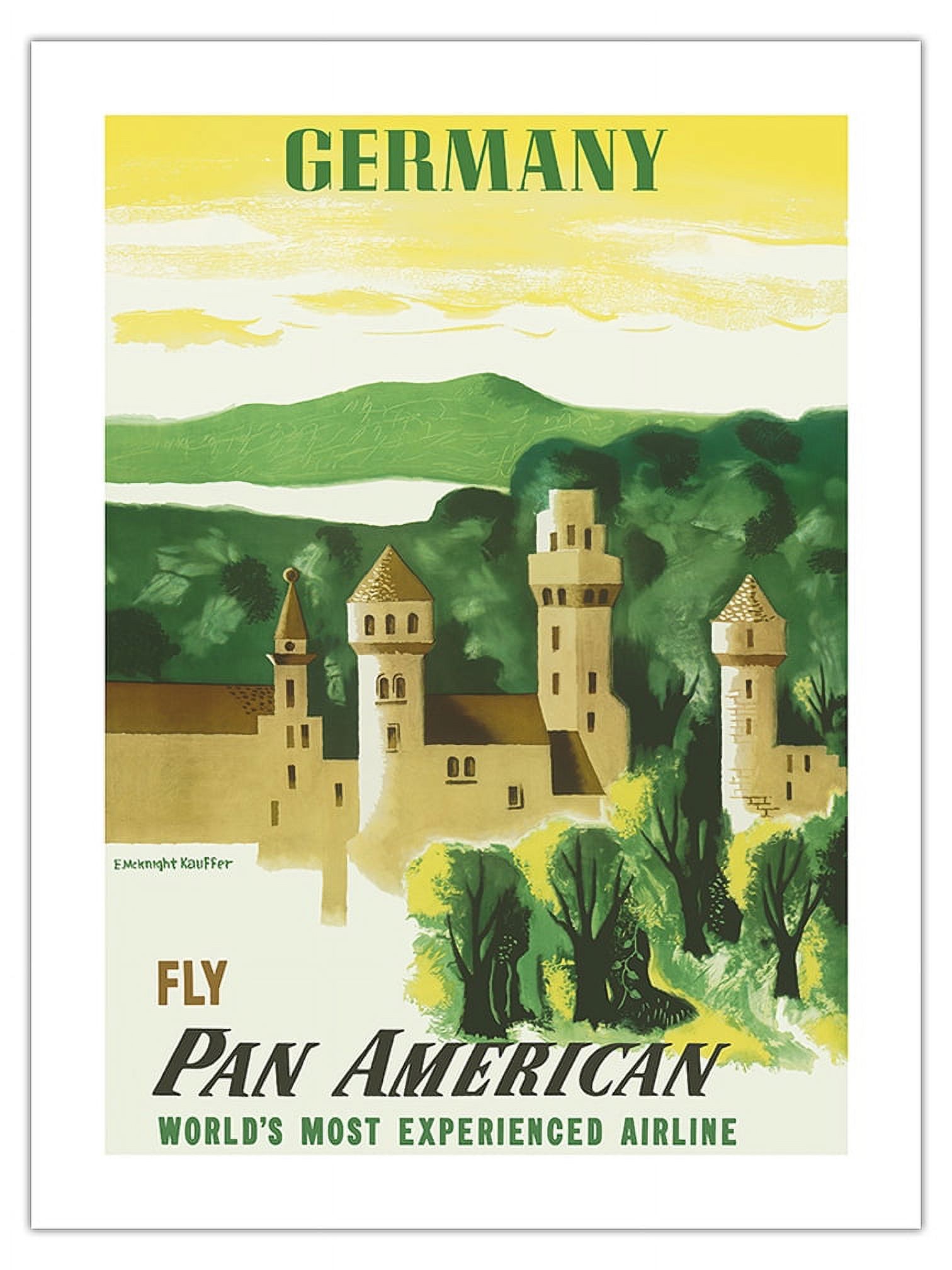 Germany - Fly - Bavaria Neuschwanstein Castle - Vintage Airline Travel ...