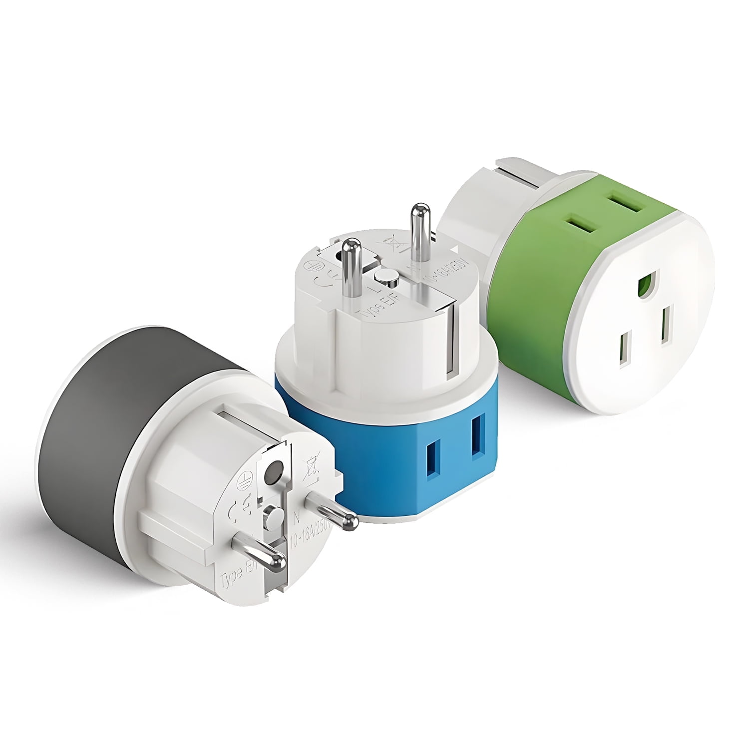 OREI, Germany France Travel Adapter 2 In 1 Type E F, US-9 Compact ...