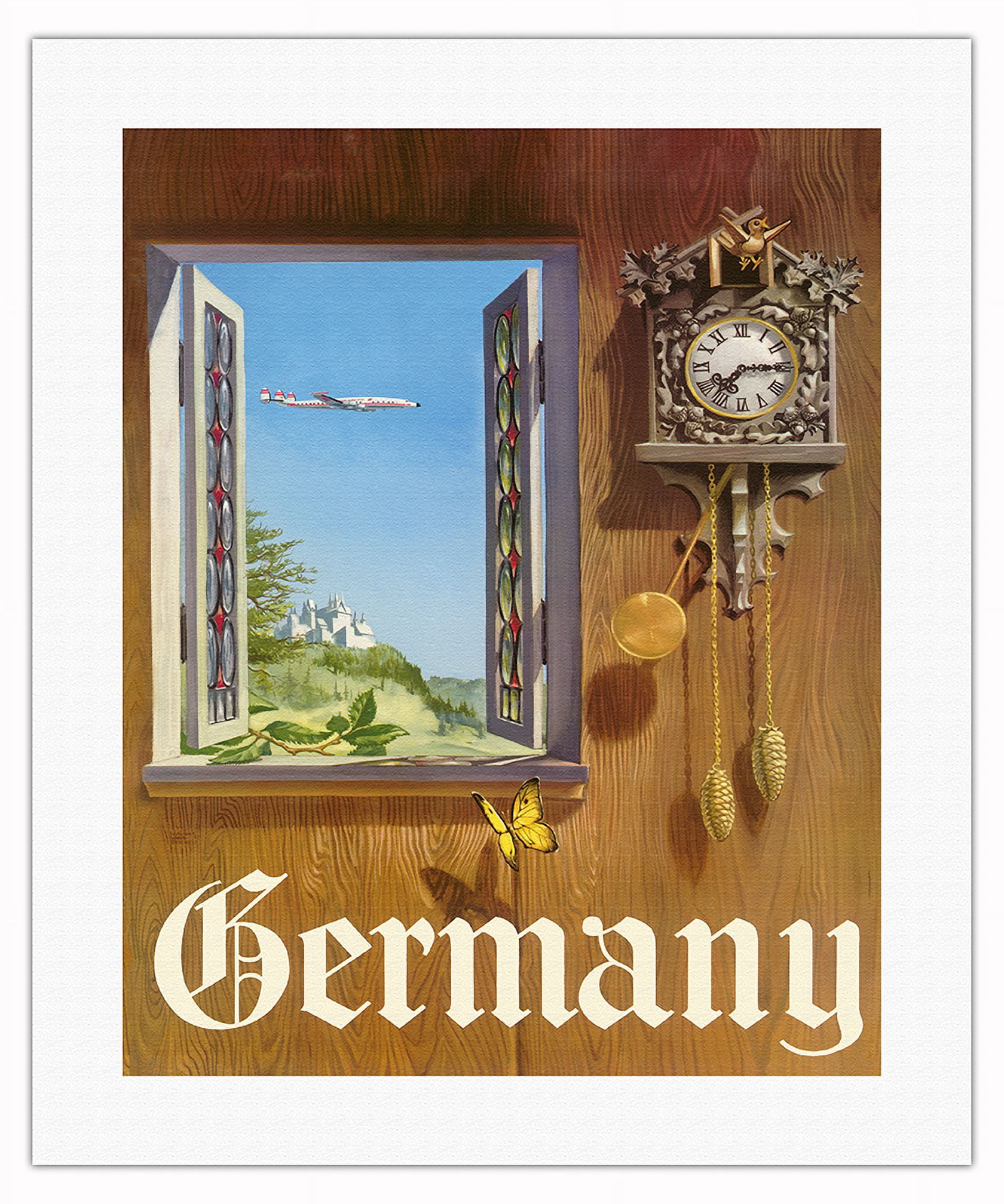 Germany - German Black Forest Cuckoo Clock - Vintage Travel Poster by ...
