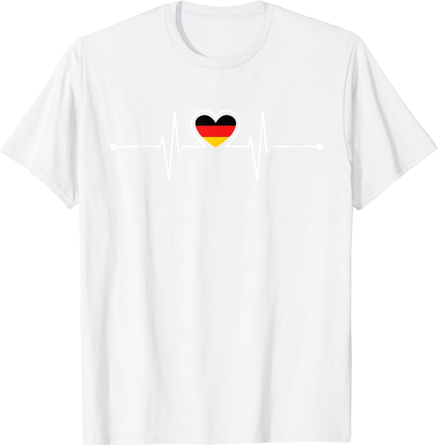 Germany Heartbeat German Gifts Team Germany Flag Design T-Shirt100 ...
