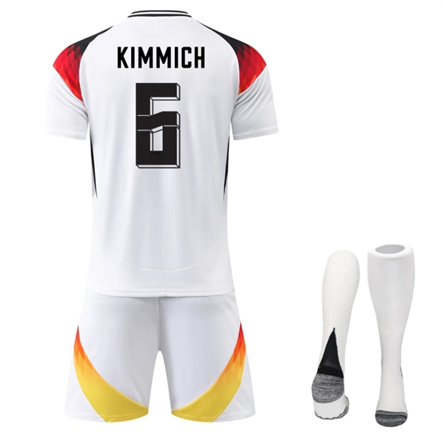 Germany Home 2024 White Activewear No.6 Kimmich Soccer Fans Training ...