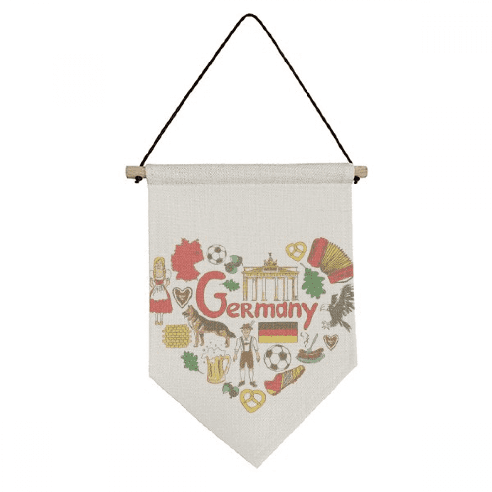 Germany Love Heart Landscap National Flag Canvas Flag Hanging Wall Art ...