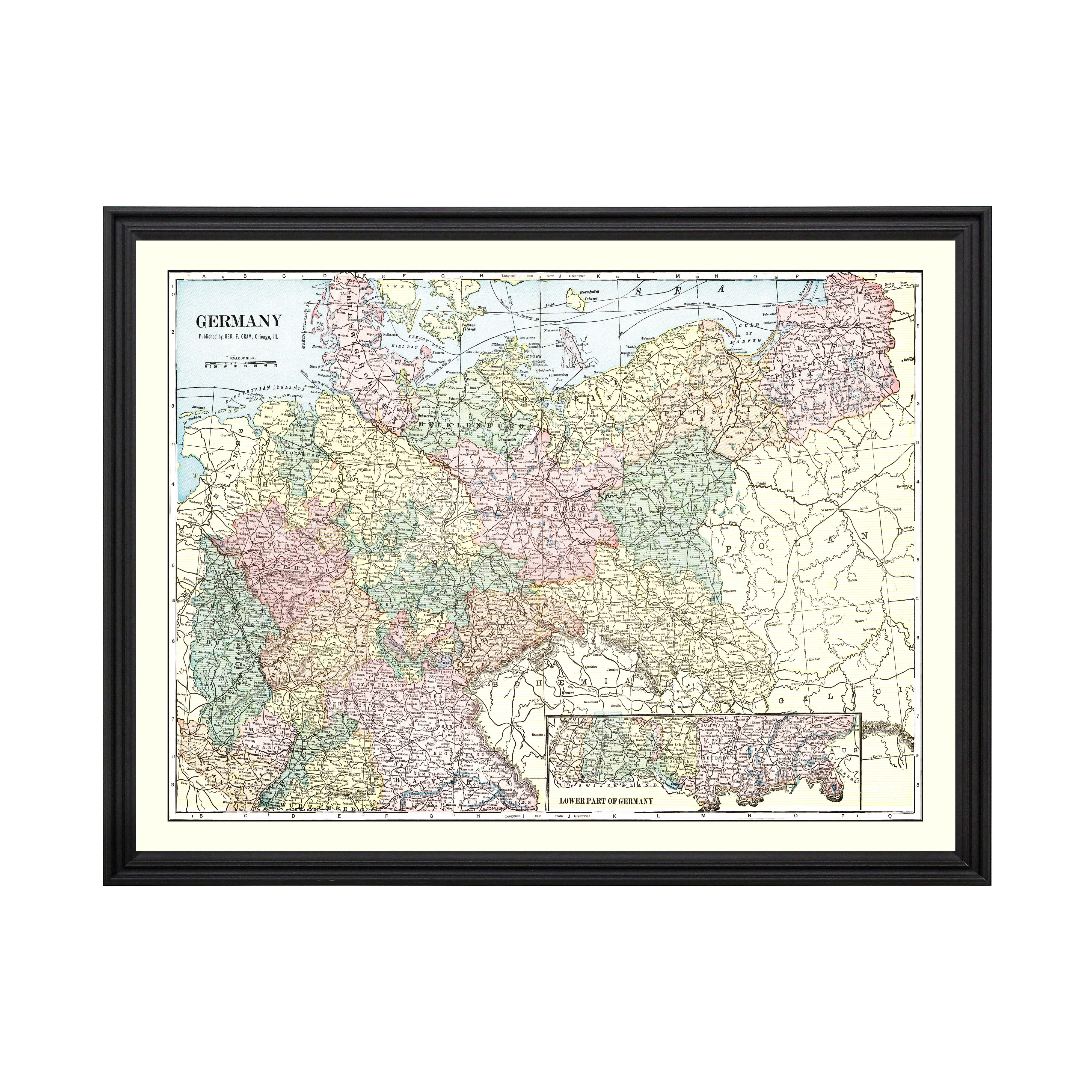 Germany Map, 1901 Vintage Map of Germany History Wall Decor Gift, Old ...